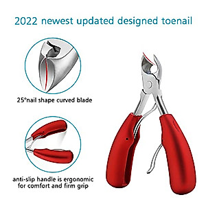 Thick Toenail Clippers, Large Nail Clippers for Podiatrist/Ingrown/Thick/Professional/Men/Seniors Toenail and Nail Surgical Grade Stainless Steel Toenail Trimmer Clipper
