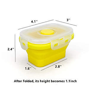 CCyanzi Small Silicone Food Containers with Lids, Collapsible Food Storage Containers Set | Leakproof | Microwaveable | Store Food in Freezer | 150ml, Set of 4