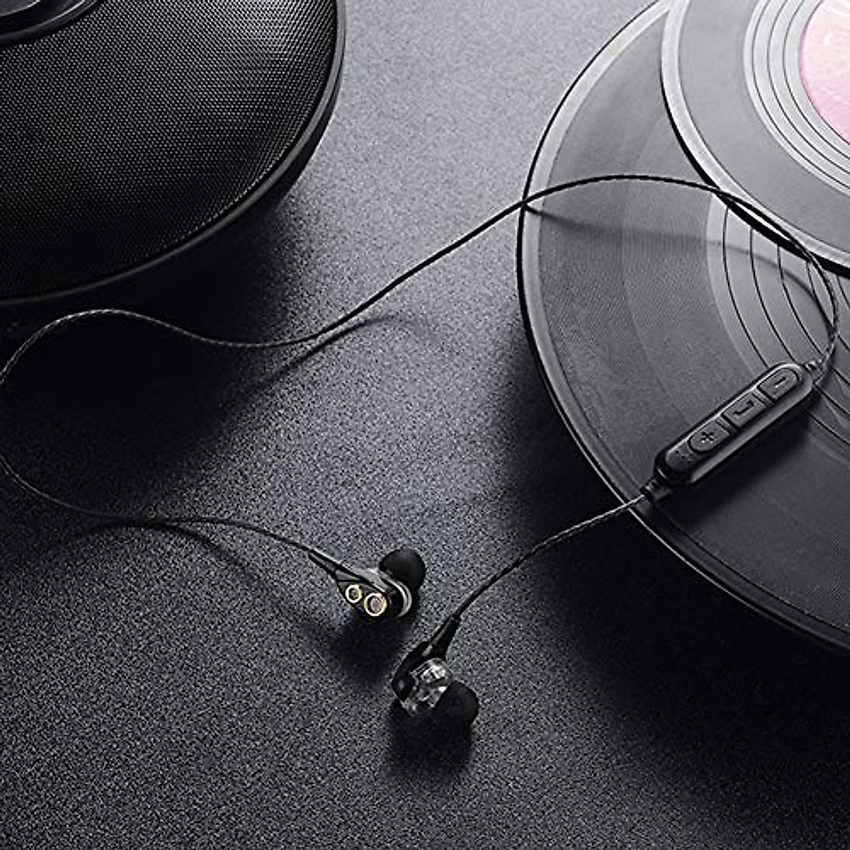 Heave Bluetooth 4.1 Neckband Earphones,in- Ear 6D Stereo Surround Sound HiFi Wireless Earphones,Waterproof Noise Cancellation Sports Headsets with Microphone Black
