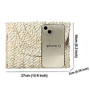 VODIU Women Straw Clutch Purse Summer Beach Bags Envelope Wallet Woven Handbags Tote