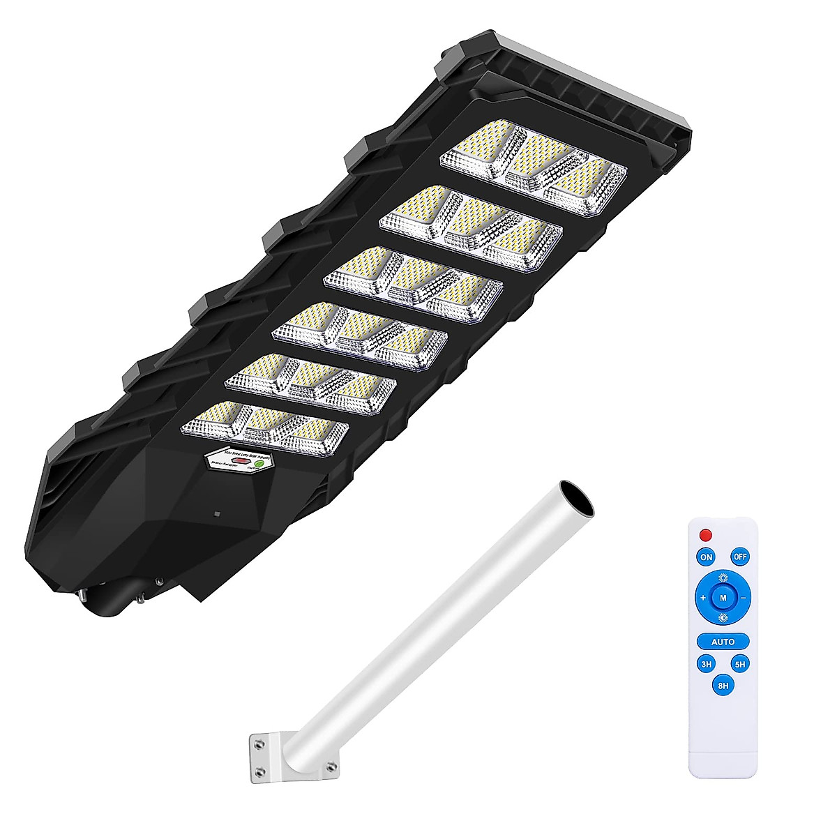 600W Solar Street Light Outdoor Waterproof Parking Lot Light 990leds with Motion Sensor and Remote 60000LM Dusk to Dawn 6500K Solar LED Street Light IP65 for Driveway,Playground,Basketball,Garage