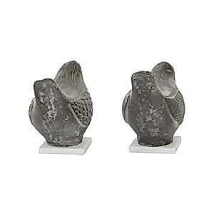 Deco 79 Set of 2 Brown Ceramic Coastal Bird Sculpture 16.75, 18.25 Inches