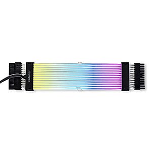 Lian Li Strimer Plus V2 24 Pin (PW24-PV2) -Addressable RGB Power Extension Cable (Strimer L-Connect 3.0 Controller Included), Black & UNI Fan SL-Infinity 120 RGB Triple Pack Black with Controller