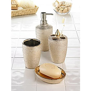 Golden Shimmer Bath Accessory Set 3.37x3.37x7.12