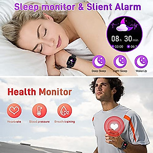 Smart Watch for Men Women Fitness: (Make/Answer Call) Bluetooth Smartwatch for Android Phone iPhone Waterproof Run Sport Digital Watches Blood Pressure Heart Rate Monitor Step Counter Sleep Tracker