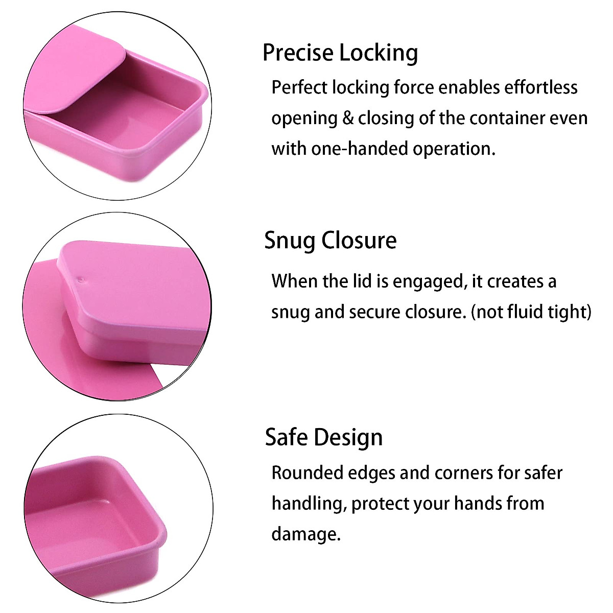 Tighall 8PCS Metal Slide Top Tin Containers Rectangle Tin Box Empty Storage Tins for Lip Balm Candles Crafts Candies Jewelry (2.2"*1.1"*0.4",Pink)