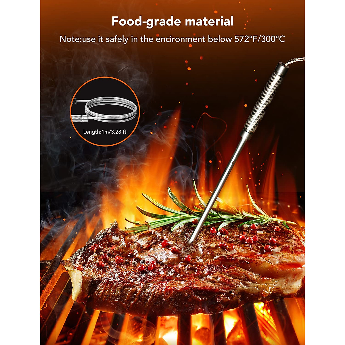 Govee Meat Thermometer 3.5mm Replacement Probes 2-Pack for Models H5181, H5182, H5183, H5184, H5185, H5198