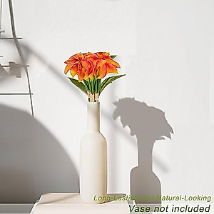 Softflame Artificial/Fake/Faux Flowers - Calla Lily Bunches Orange Color, Pack of 4, Totally 20 Heads, for Wedding, Home, Party, Restaurant