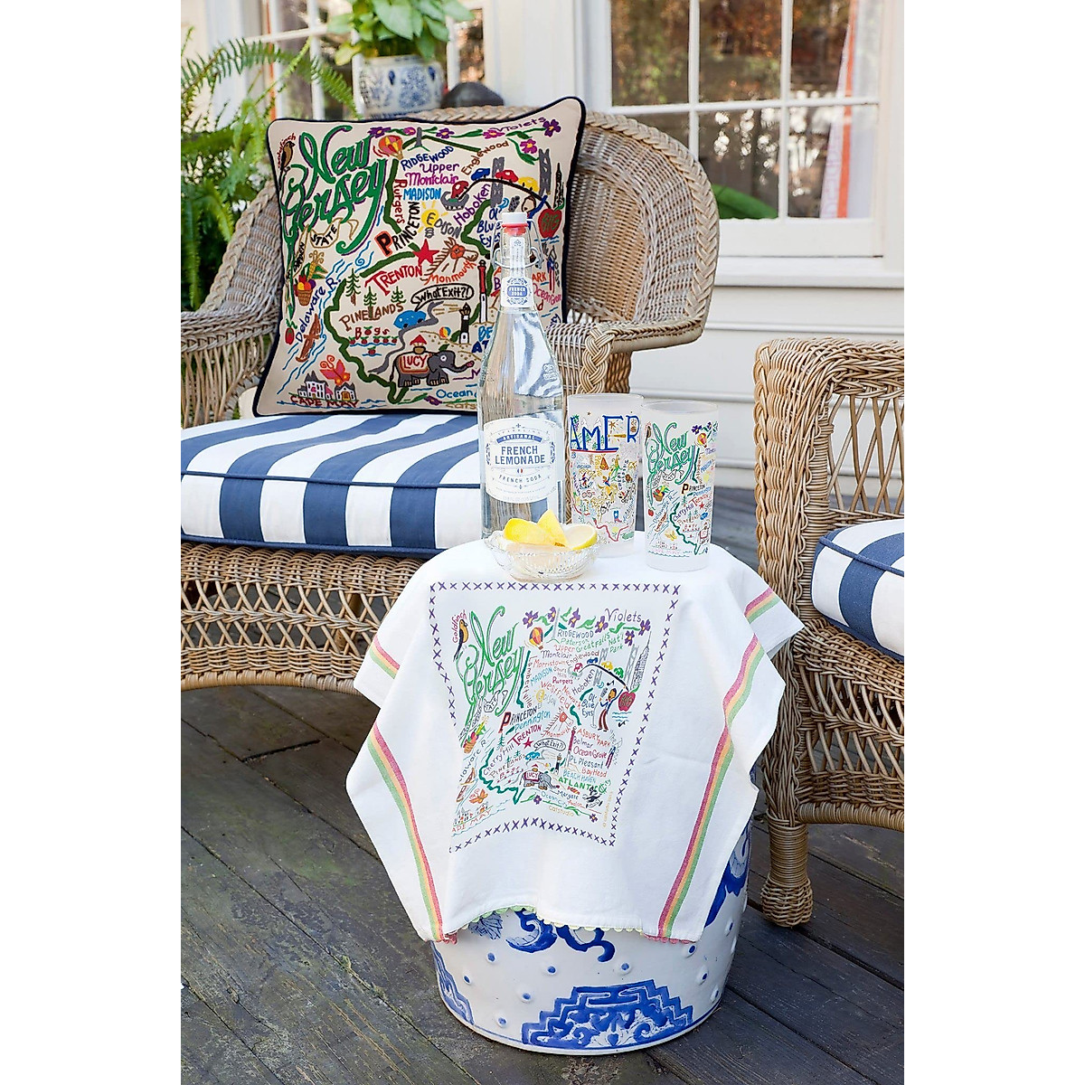 Catstudio New Jersey Embroidered Decorative Throw Pillow