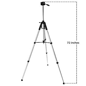 UltraPro 72" Inch Aluminum Camera Tripod Bundle for Canon, Nikon, Sony, Samsung, Olympus, Panasonic, Pentax, and All Digital Cameras, Includes UltraPro Microfiber Cleaning Cloth