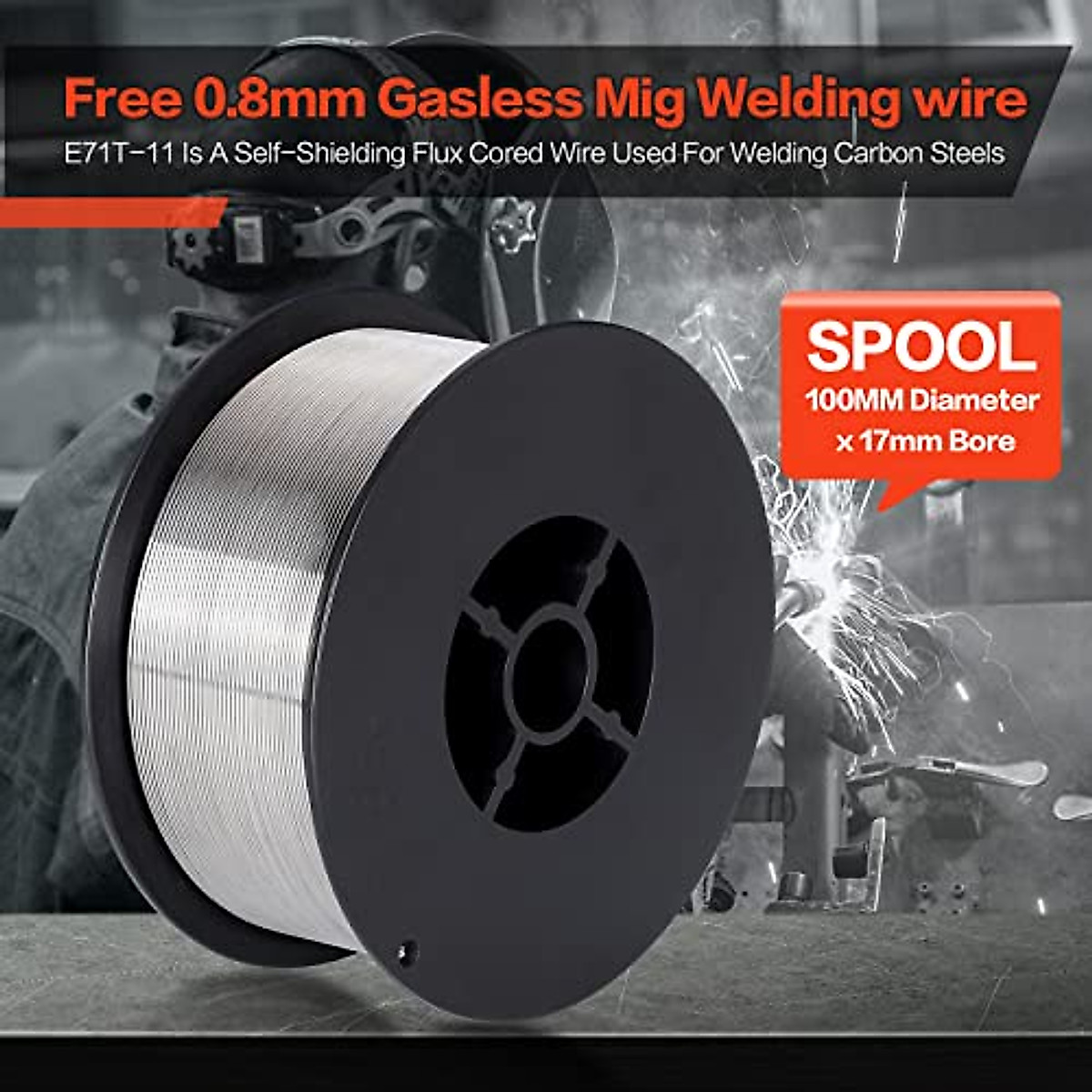 MIG Welding Wire, Flux Core Welder Wire E71T-GS .030" 2-Pound Spool Gasless Carbon Steel Mig Welding Wire