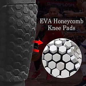 Unlimit Basketball Pants with Knee Pads, Black Basketball Knee Pads Within Basketball Compression Pants, 3/4 Capri Compression Tights Leggings for Youth, Men and Women (XL)