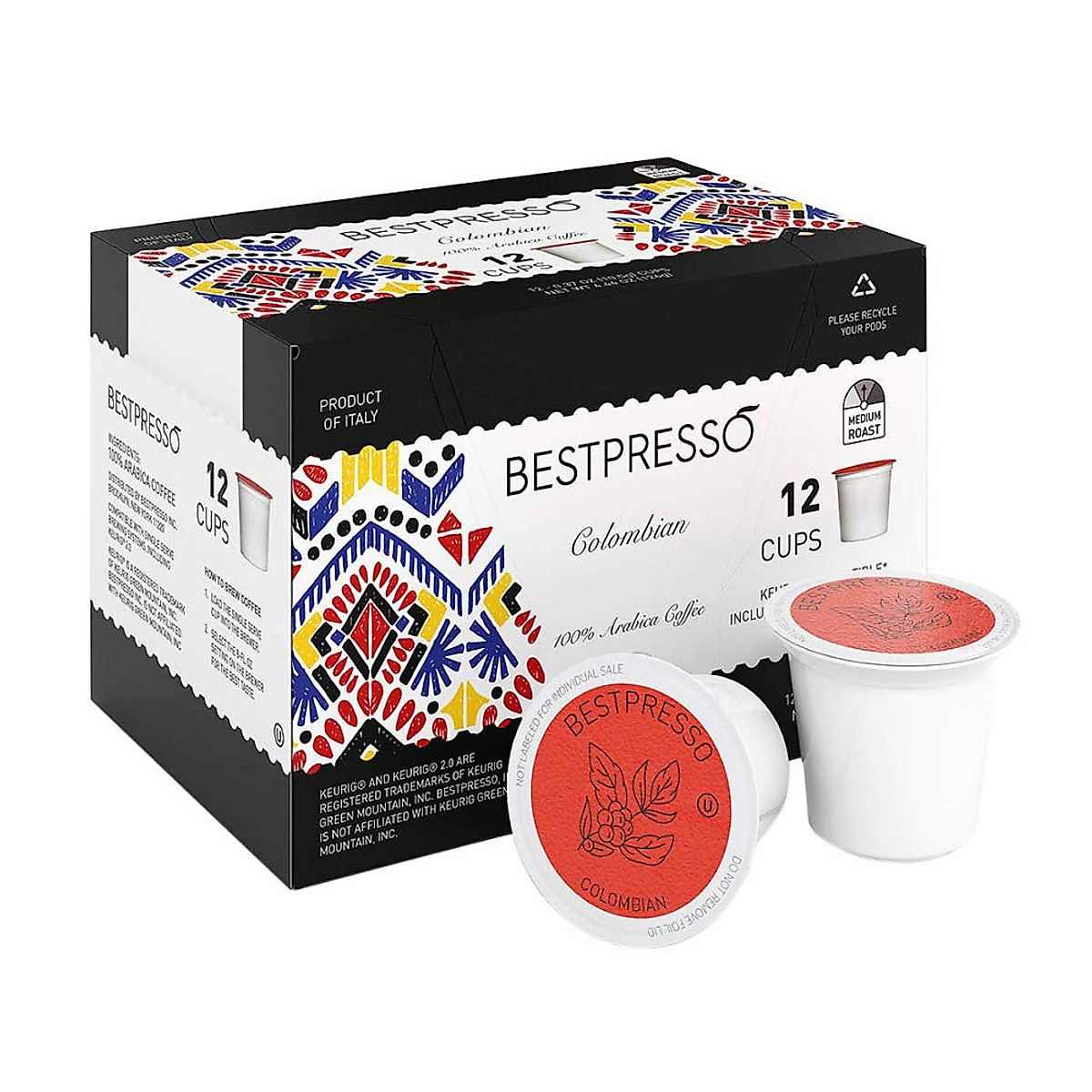 Cuisinart SS-5P1 Compact Single Serve Coffee Brewer Bundle with 12-Count Colombian Roast Single Serve Coffee (2 Items)