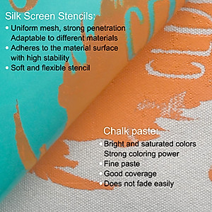 BOOLOOEN Silk Screen Stencils Transfers Reusable Self Adhesive Mesh Screen Stencil Kit for Chalkboard Fabric(home sweet home)