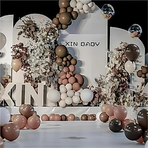 110pcs Dark Brown Balloon Garland Arch Kit, 18 12 10 5 Inch Brown Latex Balloons Different Sizes Pack for Graduation Wedding Birthday Baby Shower Halloween Party Decorations