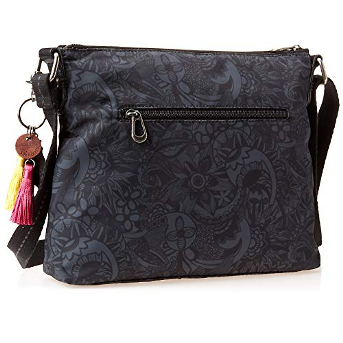 Sakroots womens Women's in Eco-twill, Multifunctional Purse With Adjustable Strap & Zipper Pockets, Sustainable Cross Body Handbag, Black Spirit Desert, One Size US