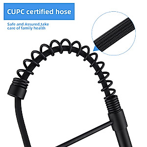 Faucet for Kitchen Sink, Black Kitchen Faucet with Pull Down Sprayer, GUUKAR Modern Commercial Spring Pull-Out Kitchen Sink Faucet