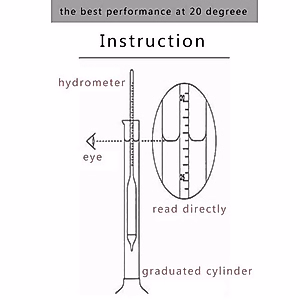 Test Jars Alcohol Hydrometer Home Brewing Wine Saccharometer Cider Alcohol Testing High Quality Sugar Content Testing 0.9-1.0 and 1.0-1.1
