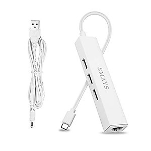 USB C OTG Hub with Ethernet Adapter Compatible for Samsung Galaxy S9 S10 S8 and MacBook (Air/Pro ) for Wired LAN Internet Connection and External Storage