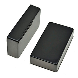 KAISH Set of 2 Sealed Humbucker Guitar Pickup Covers Brass Humbucker Pickup Cover No Holes Black