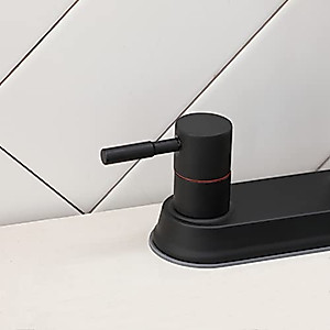 IKEBANA Black Kitchen Faucet,2 Handle Kitchen Sink Faucet with Side Sprayer Matte Black,3 or 4 Hole Lead-Free 360 Swivel Stainless Steel Commercial Kitchen Faucet for Rv Laundry Farmhouse Kitchen Sink