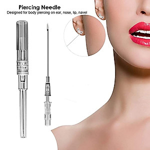 Sotica 5pcs Ear Nose Piercing Needles 16G IV Catheter Needles Cannula Body Piercing Needles Hollow Needles Kit For Belly Navel Nipple Piercing Stainless Steel Piercing (16G)