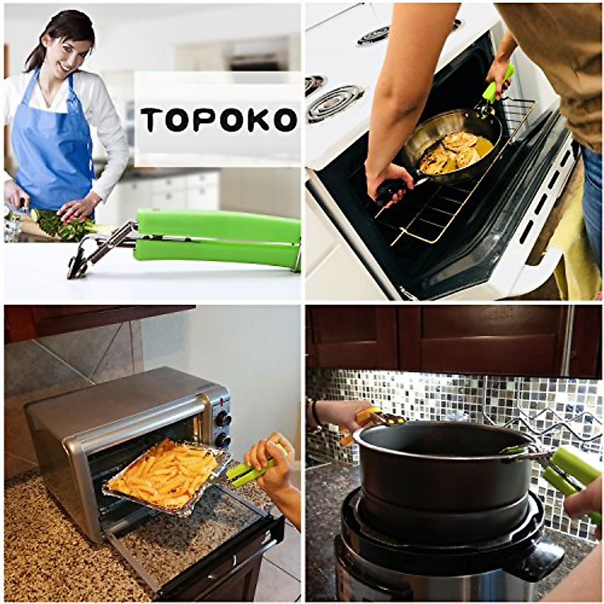 2 Pack Hot Plate Gripper Clips Holder Tongs For Moving Hot Plate Bowls Pizza Pan Air Fryer Microwave Oven with Food Out, Green