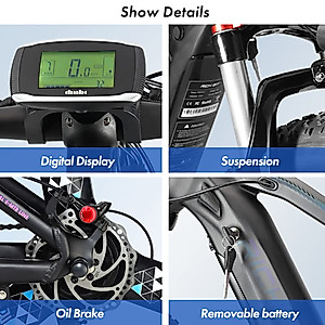 eECO-FLYING Electric Bikes for Adults,29inch Fat Tire electric mountain bicycle,500w 48v hidden in The frame Removable Battery E Bike (Black+Yellow logo)