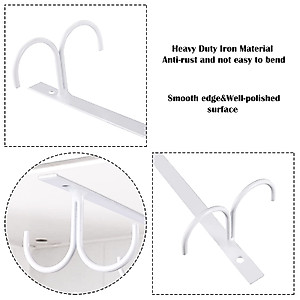 TRUSBER Mug Holder Under Shelf Coffee Cups Organizer Under Cabinet 3 Pack Cups Mugs Rack with Hooks 12 Hanging Hooks for Mugs,Coffee Glass Cups