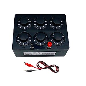 GLTL Decade Resistance Box Adjustable Lab Rotary Resistor Substitution Box Precision DC Variable Knob Switch 0-99999.9 Ohms 0.5W
