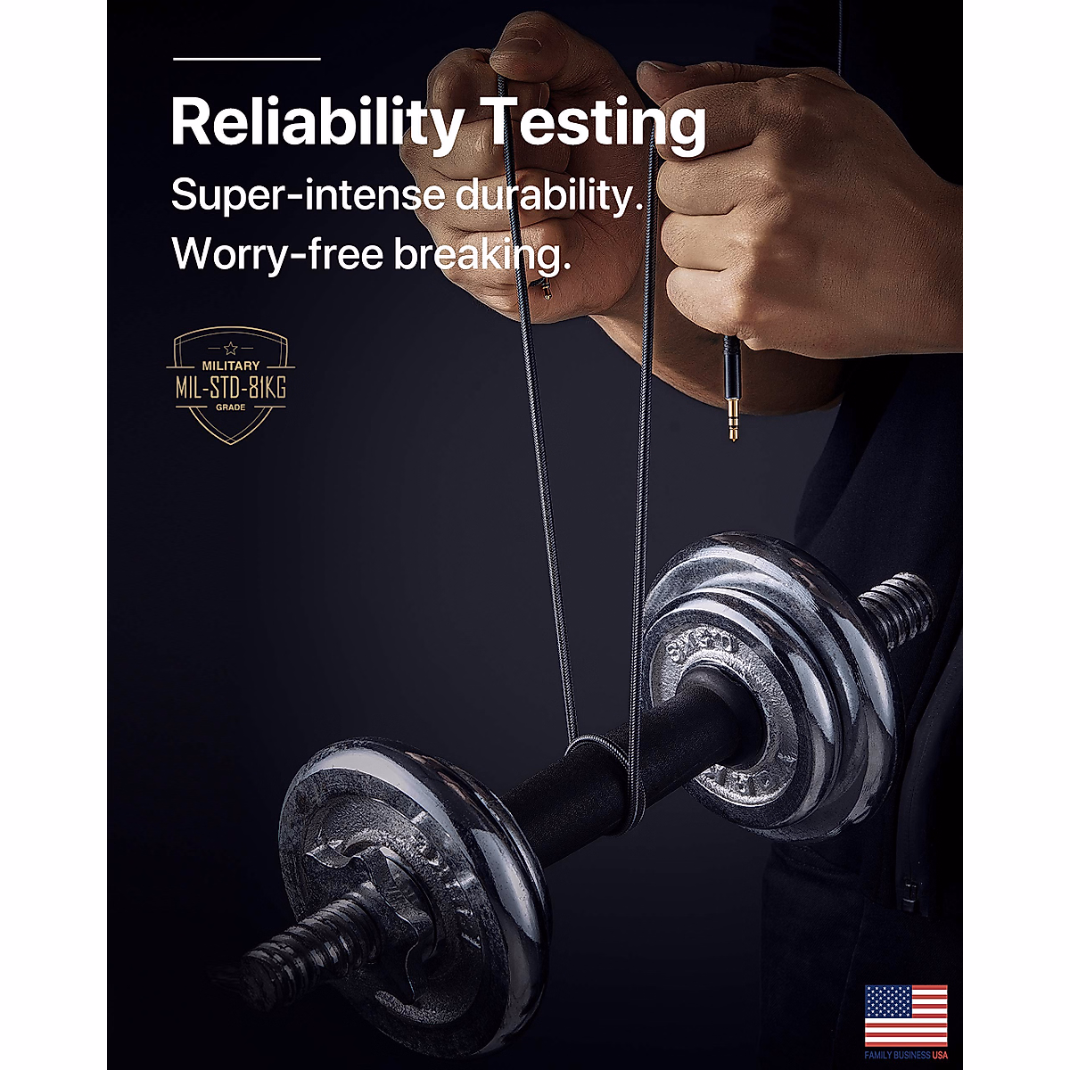 Long Nylon Braided USB Aux Adapter, 4ft/1.2m USB to Audio Jack, Smart Chip, 99.99% 4N OFC, TRRS External Sound Card for PC, Headphone Jack, 4-Pole Microphone, PS5 PS4 and More -Kepulu Pro Audio Line