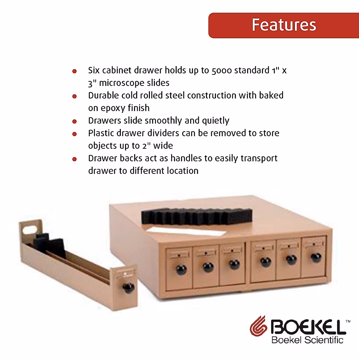 Boekel 141000 Modular Slide Storage Cabinet, 15-3/4" W x 19" D x 5" H