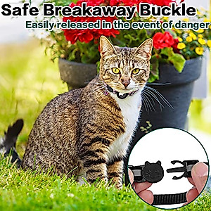 Airtag Cat Collar Breakaway, Reflective Kitten Collar with Apple Air Tag Holder and Bell for Girl Boy Cats, 0.4 Inches in Width and Lightweight(Black)