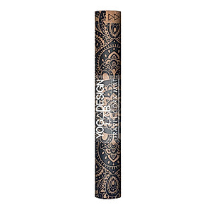 YOGA DESIGN LAB | The Cork Yoga Mat | Eco Luxury | Ideal for Hot Yoga, Power, Bikram, Ashtanga, Sweaty Workouts | Studio Quality | Includes Carrying Strap! (Mandala Black, 1.5mm)