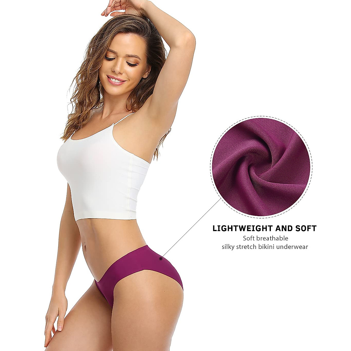 Xibing 10 Pack Womens Seamless Underwear No Show Stretch Bikini Panties Breathable Invisible Hipster Panty(5004M,Multicolor2)