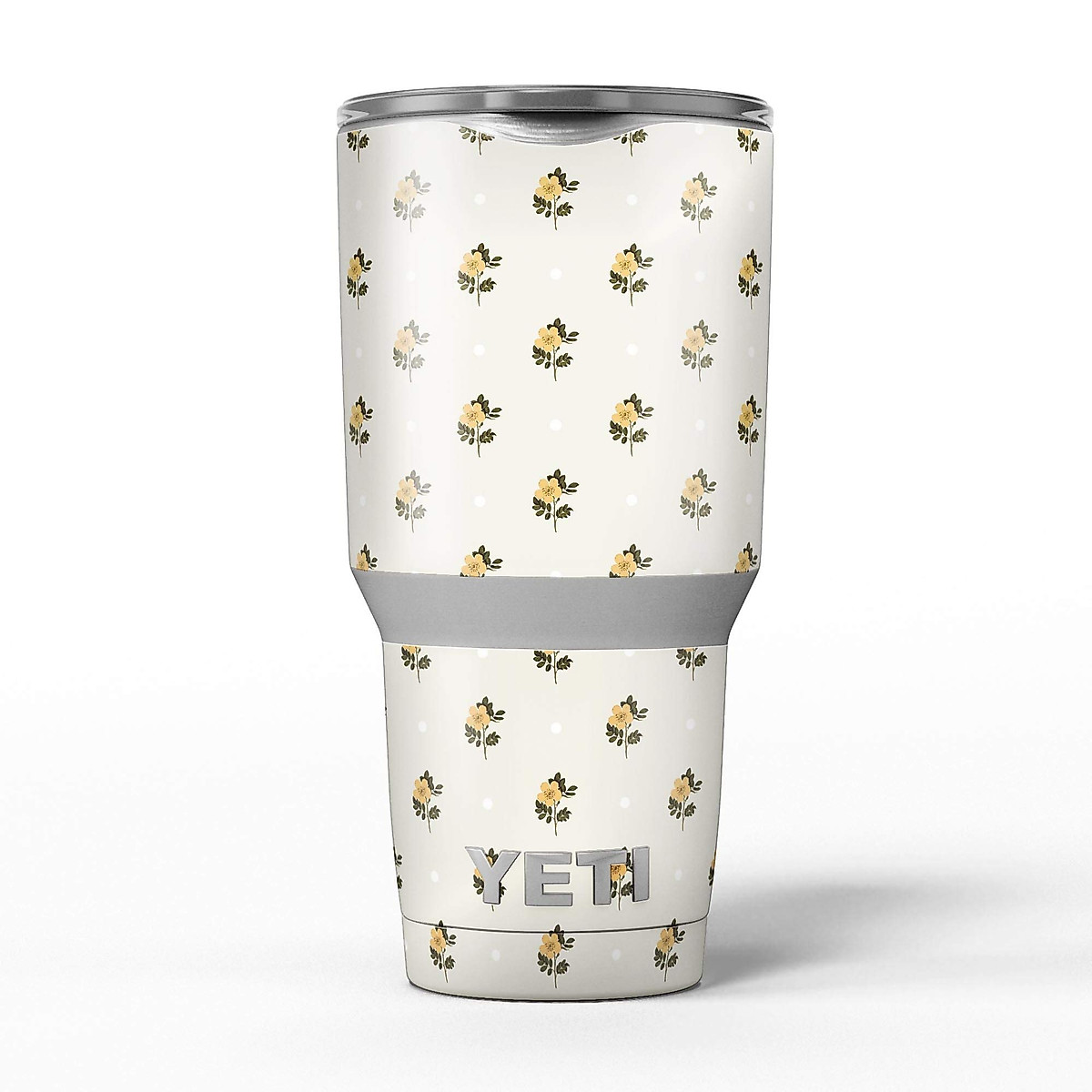 Design Skinz The Micro Daisy and Polka Dot Pattern - Skin Decal Vinyl Wrap Kit Compatible with The Yeti Rambler Cooler Tumbler Cups