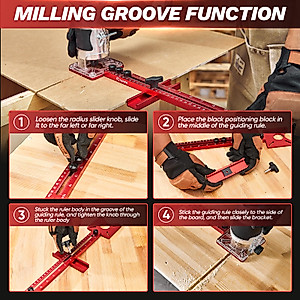 Saker New 4 in 1 Router Milling Groove Bracket|Cabinet Hardware Jig with Automatic Center Punch|Router Milling Groove Bracket Advantages|Router Guides for Woodworking
