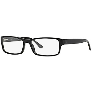 Polo Ralph Lauren Men's PH2065 Rectangular Prescription Eyewear Frames, Shiny Black/Demo Lens, 58 mm