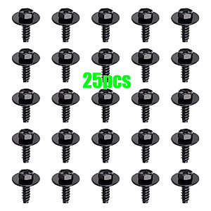 OAUTOO 25pcs M5-1.81 x 16mm Phillips Hex Head Sems Screws for 9CF6-00-516B Mazda 9CF600516B