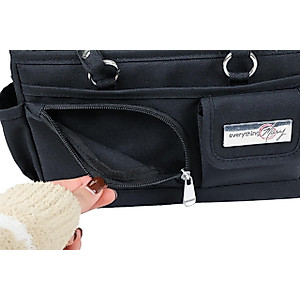 Everything Mary White Flower Deluxe Store and Tote - Storage Craft Bag Organizer for Crafts, Sewing, Paper, Art, Desk, Canvas, Supplies Storage Organization with Handles for Travel