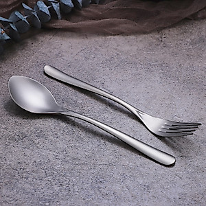 Zerophilo Titanium Cutlery Set, Lightweight Flatware, Modern Design, Dishwasher Safe, Service for 1 (2)