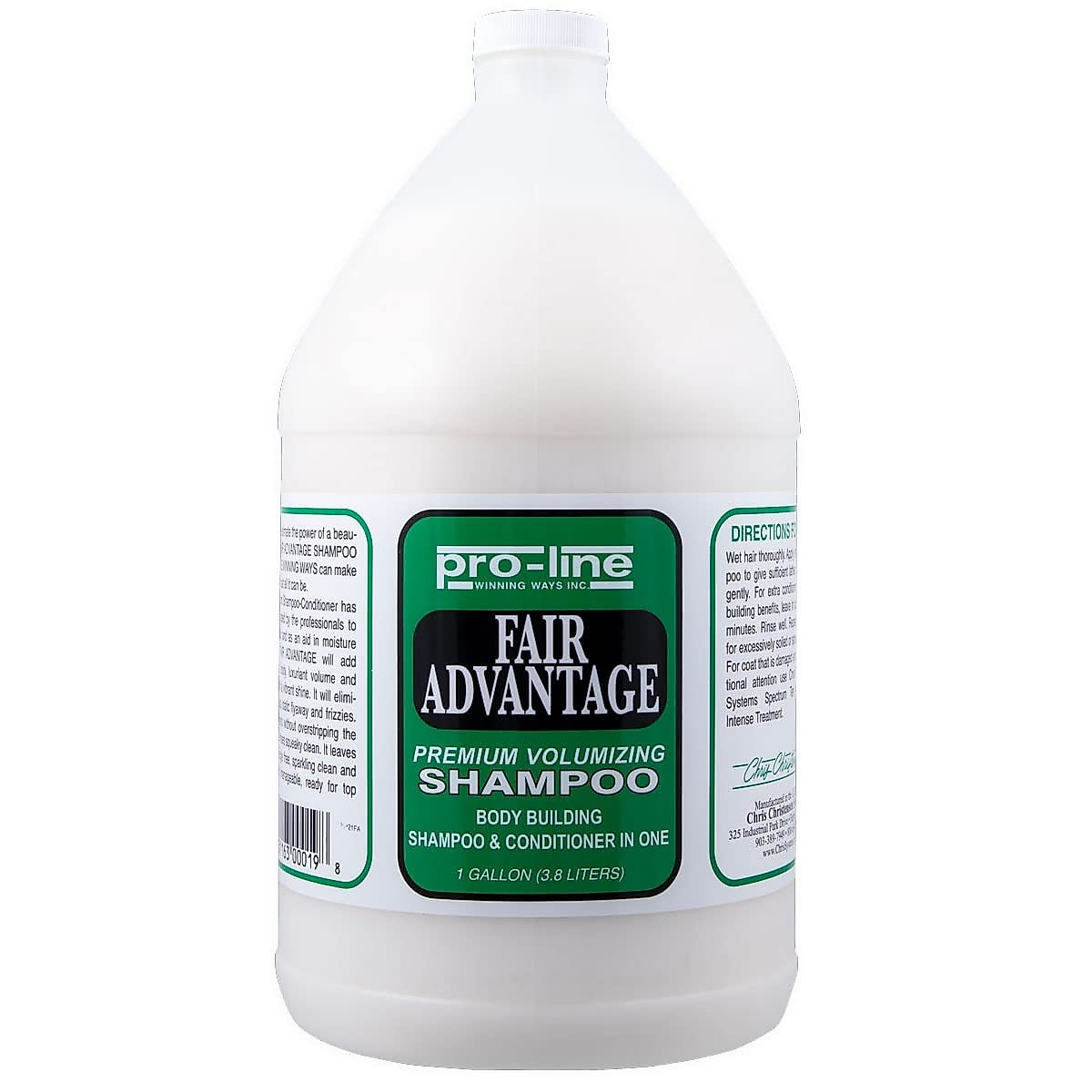 Chris Christensen Pro-Line Fair Advantage Shampoo & Conditioner - Premium Volumizing Shampoo for Dogs - Build Body while providing Moisture - Anti Static Formula - 2 in 1 Shampoo & Conditioner-Gallon