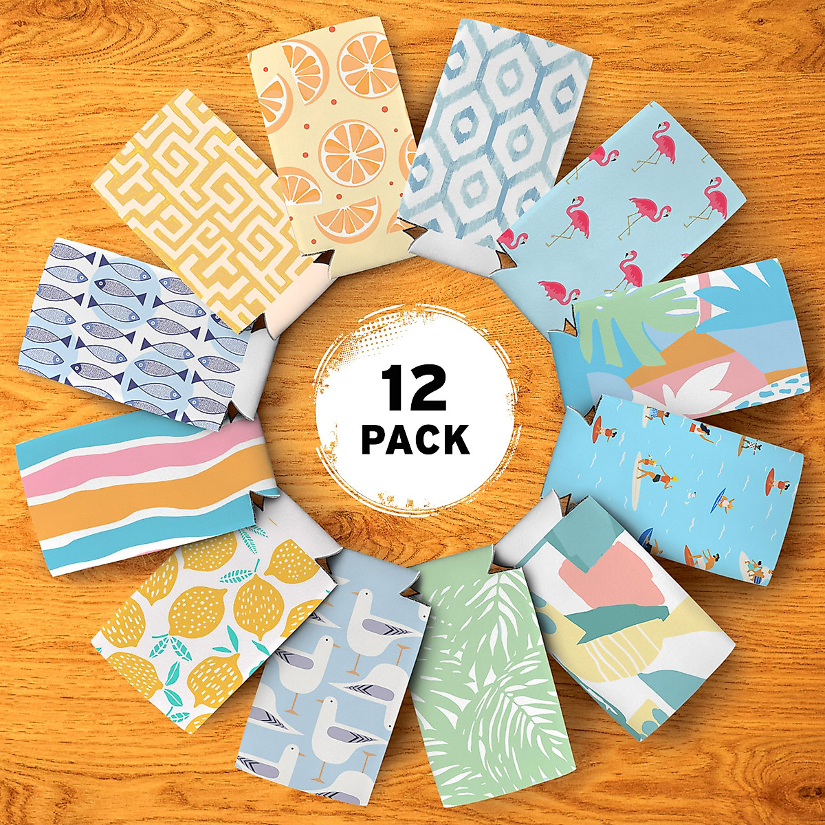 Slim Can Cooler Sleeves (12-Pack) Soft Insulated Slim Can Koolie for White Claw Seltzer & Slim Beer - HTV Blanks for Vinyl Projects - Skinny Can Koolies Bulk - Tall Can Koolie - Coolies for Slim Cans