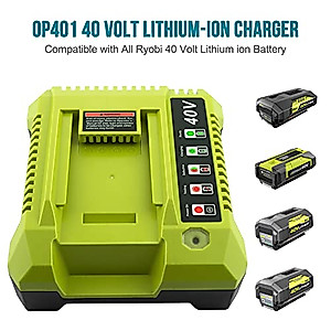 ADVTRONICS 40 Volt Lithium-Ion OP401 Charger Compatible with Ryobi 40V Battery OP4026 OP40201 OP4040 OP40401 OP4050 OP4050A OP40501 OP40601