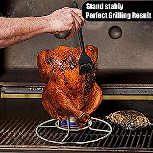TeamFar Beer Can Chicken Holder, Chicken Rack Stand Stainless Steel, Beer Butt Chicken Stand for Grill Smoker Oven, Sturdy & Durable, Dishwasher Safe & Easy Clean