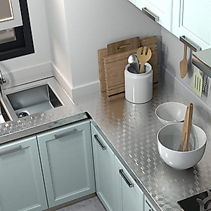 Kitchen Oil Proof Waterproof Sticker Aluminum Foil, Self Adhesive Backsplash Wallpaper, Removable Protective Film for Wall Stove Cabinet Countertop Drawer Liner (2 Roll, Each 117 x 11.7") (30ml)