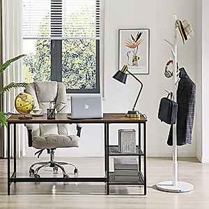 IBUYKE Coat Rack Stand, Freestanding Coat Tree with Solid Round Base and 8 Hooks, Easy Assembly Wooden Coat Hanger, Clothes Rack for Hallway Entryway, Living Room, Bedroom, Office, White WD-114