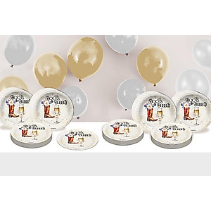 Birthday Galore Boots and Bubbly Bridal Shower Party Supplies Large 9" Paper Plates in Bulk 32 Piece
