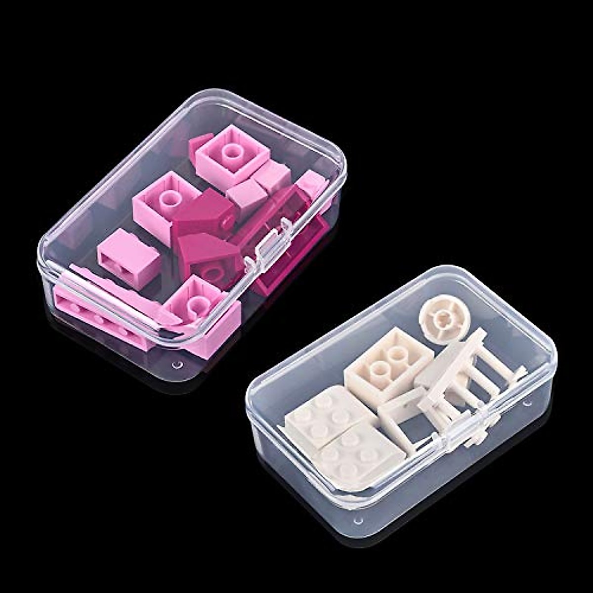 Clear Plastic Beads Storage Containers Empty Mini Storage Containers Box,12 Pack Plastic Storage Containers with Lids,Beads Storage Box with Hinged Lid for Beads,Earplugs,Pins, Small Items