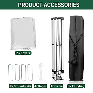 Outvita 10x10ft Ez Pop Up Canopy, Portable Instant Canopy Tent with 4 SideWalls for Outdoor Events, Party, Wedding, Birthday,Graduation